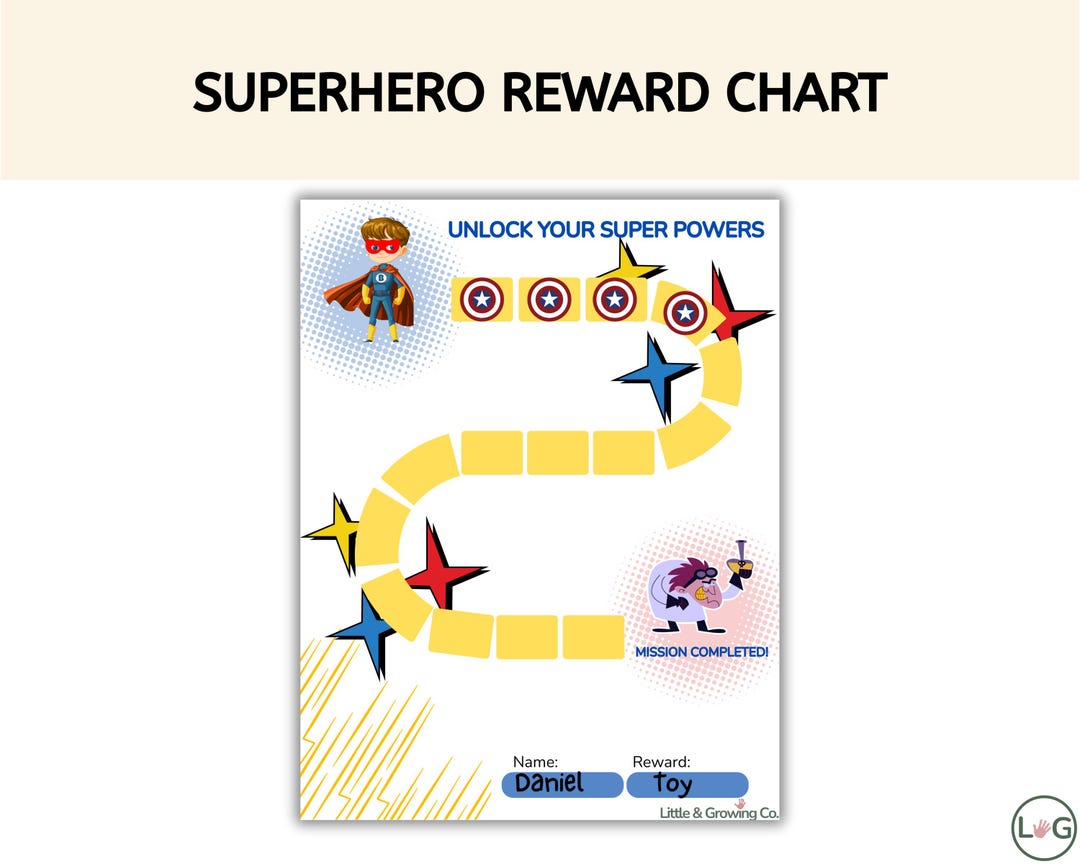 Superhero Kids Belohnungstabelle: Behaviour Tracker zum Ausdrucken (PDF ...