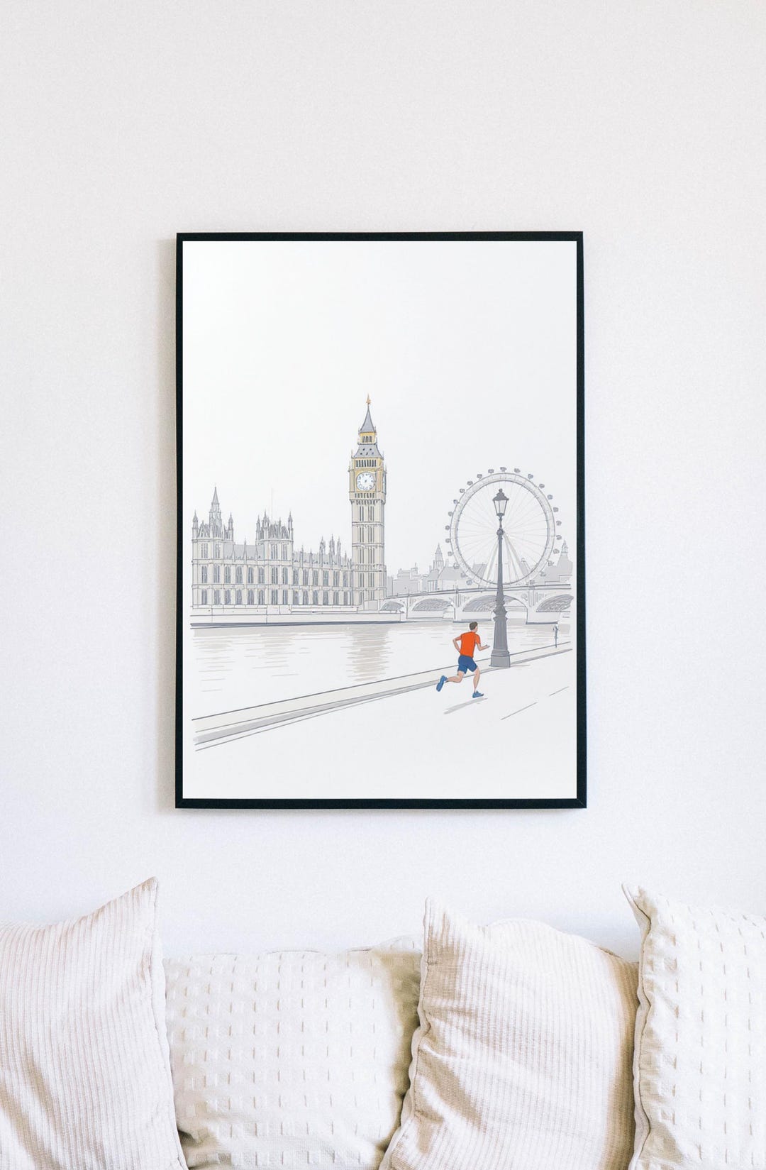 Minimalist London Marathon Poster: Abstract Runner Art Print - Etsy