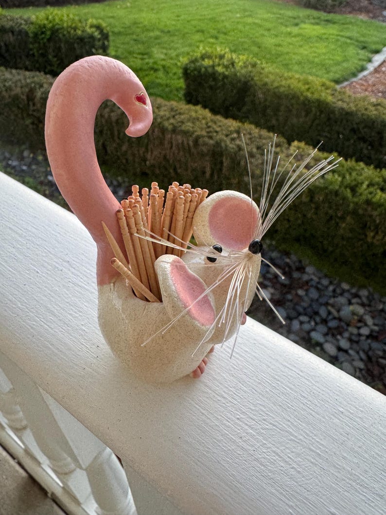 Handmade Stoneware Clay Mouse Toothpick Holder by Pencepets, Pence ...