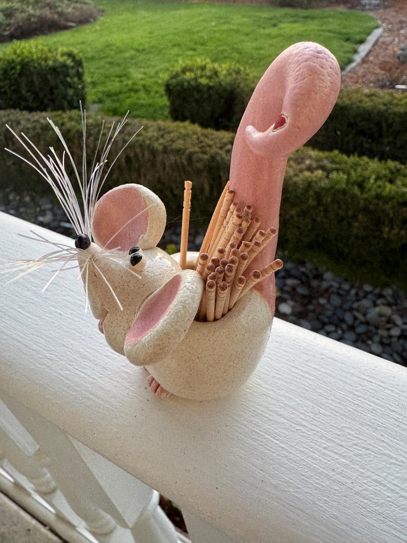 Handmade Stoneware Clay Mouse Toothpick Holder by Pencepets, Pence ...