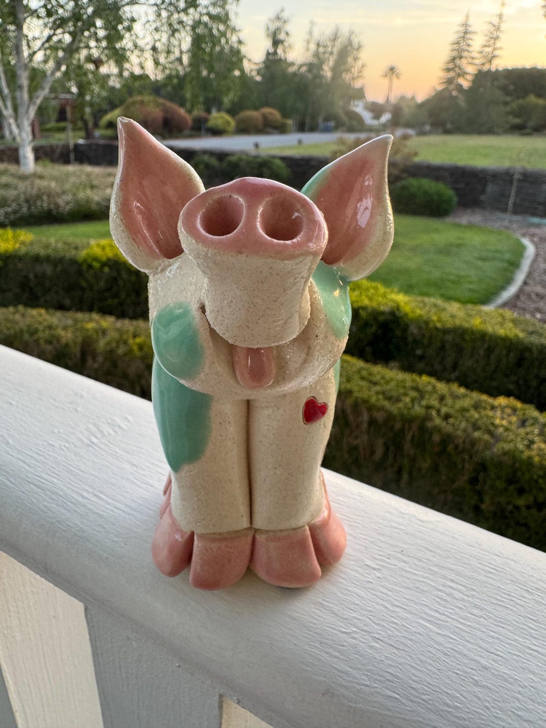 Pig Pen or Toothbrush Holder, Hand Made Pigs, Stoneware Pigs, Clay Pigs ...