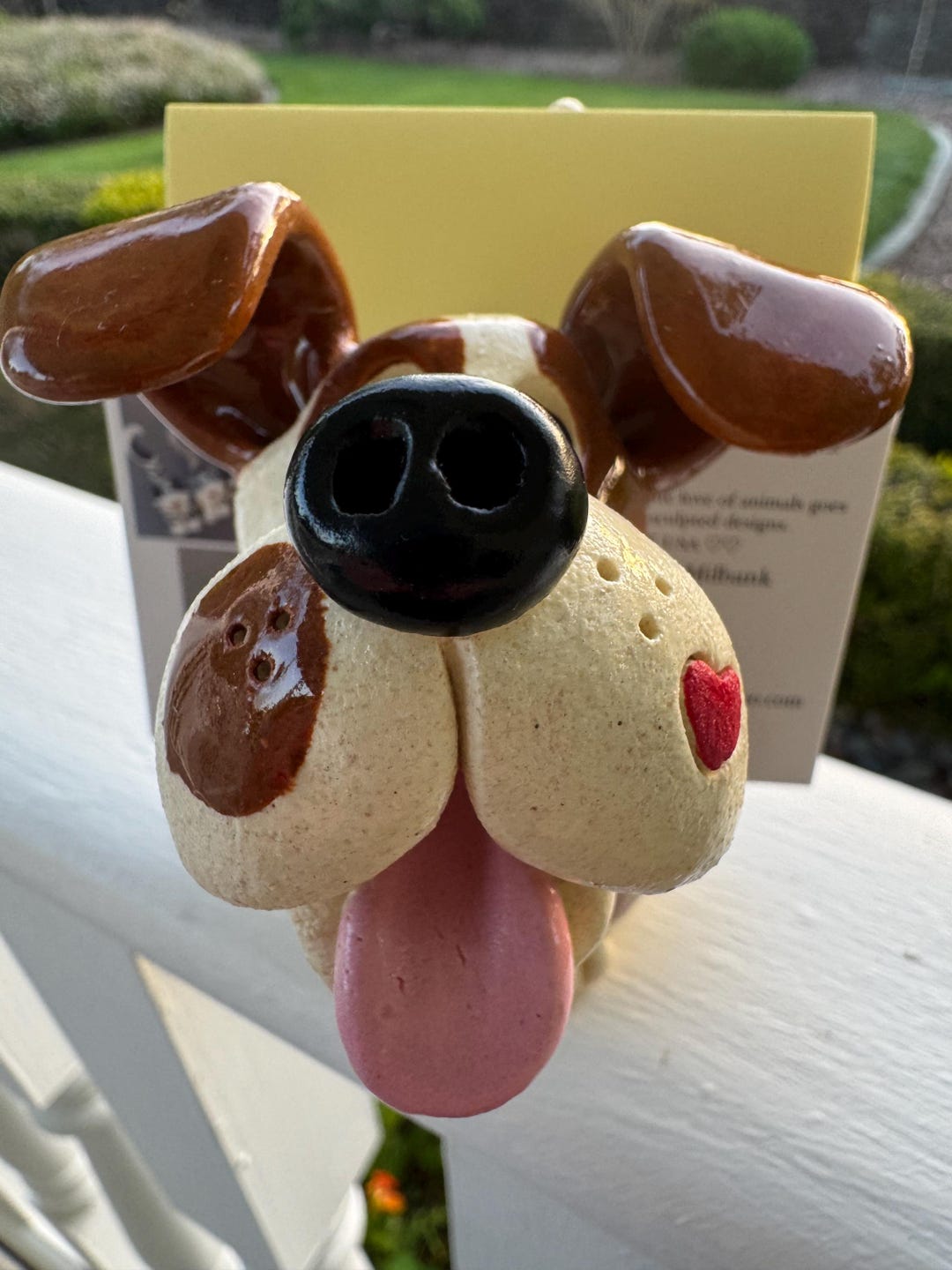 Goofy Dog,clay Dog, Dog Sculpture, Dog Business Card Holder, Hand Made ...