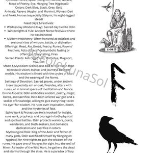 Odin Info Sheet, Deity, Instant - Etsy