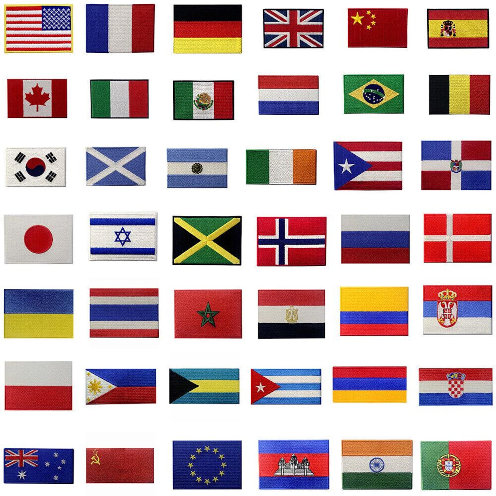 Embroidered World Flags Patch: Iron On/sew On, Custom Clothing Badge - Etsy