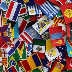 Embroidered World Flags Patch: Iron On/sew On, Custom Clothing Badge - Etsy