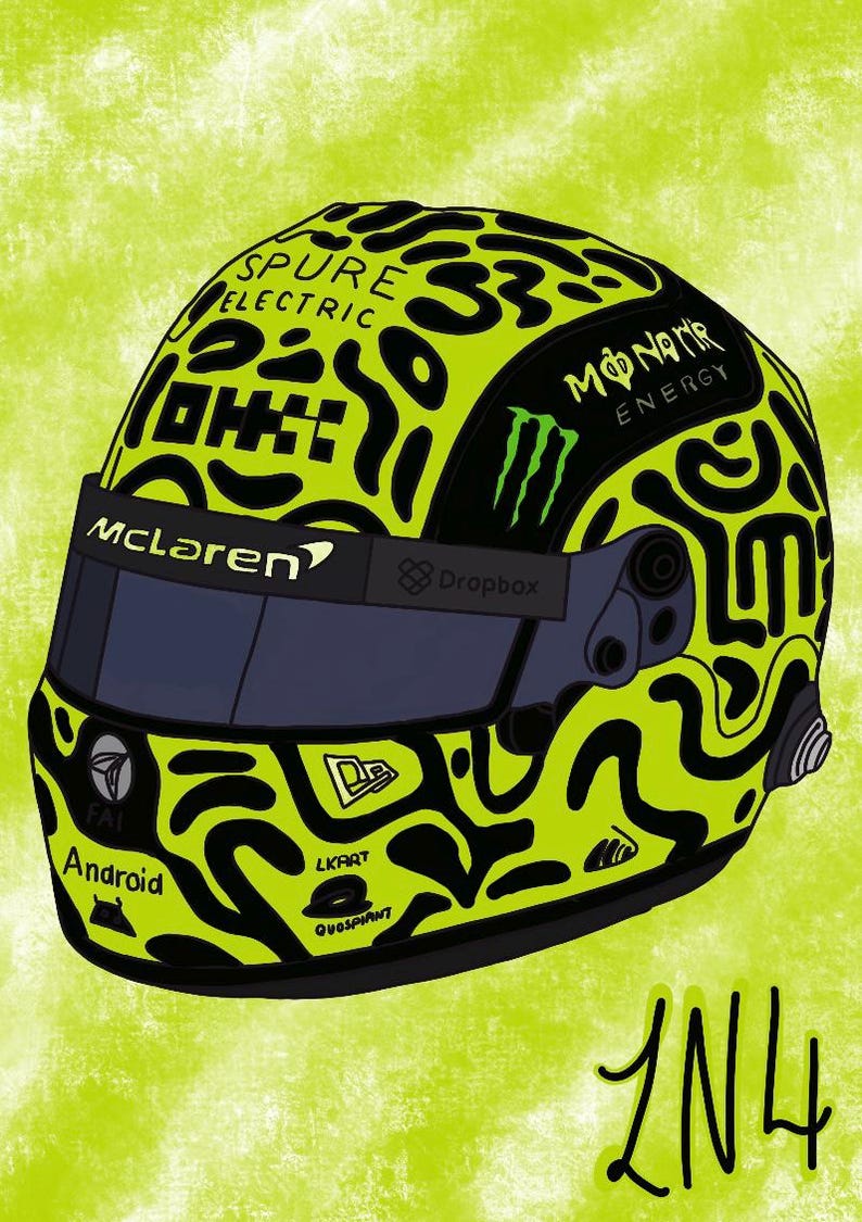 Lando Norris 2025 Helmet Design Poster - Etsy UK