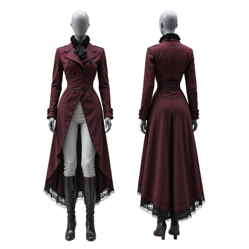 Gothic Tailcoat Victorian Jacket for Women – Steampunk Cosplay Costume ...