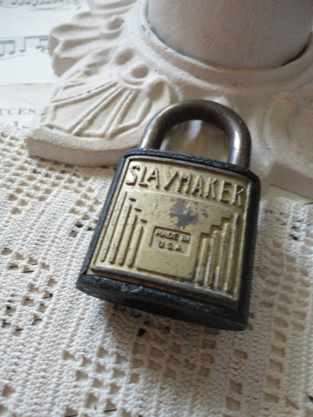 Old Rustic Slaymaker Padlock to Collect or Repurpose - Etsy