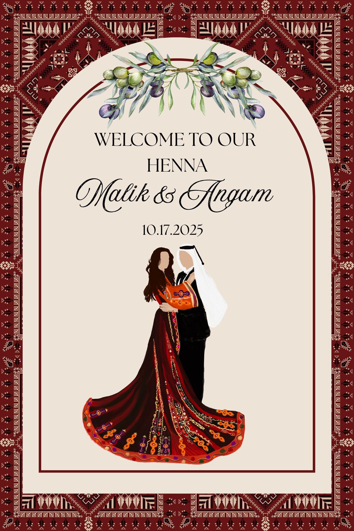 Henna Party Welcome/entry Sign Template — Download + Edit! - Etsy