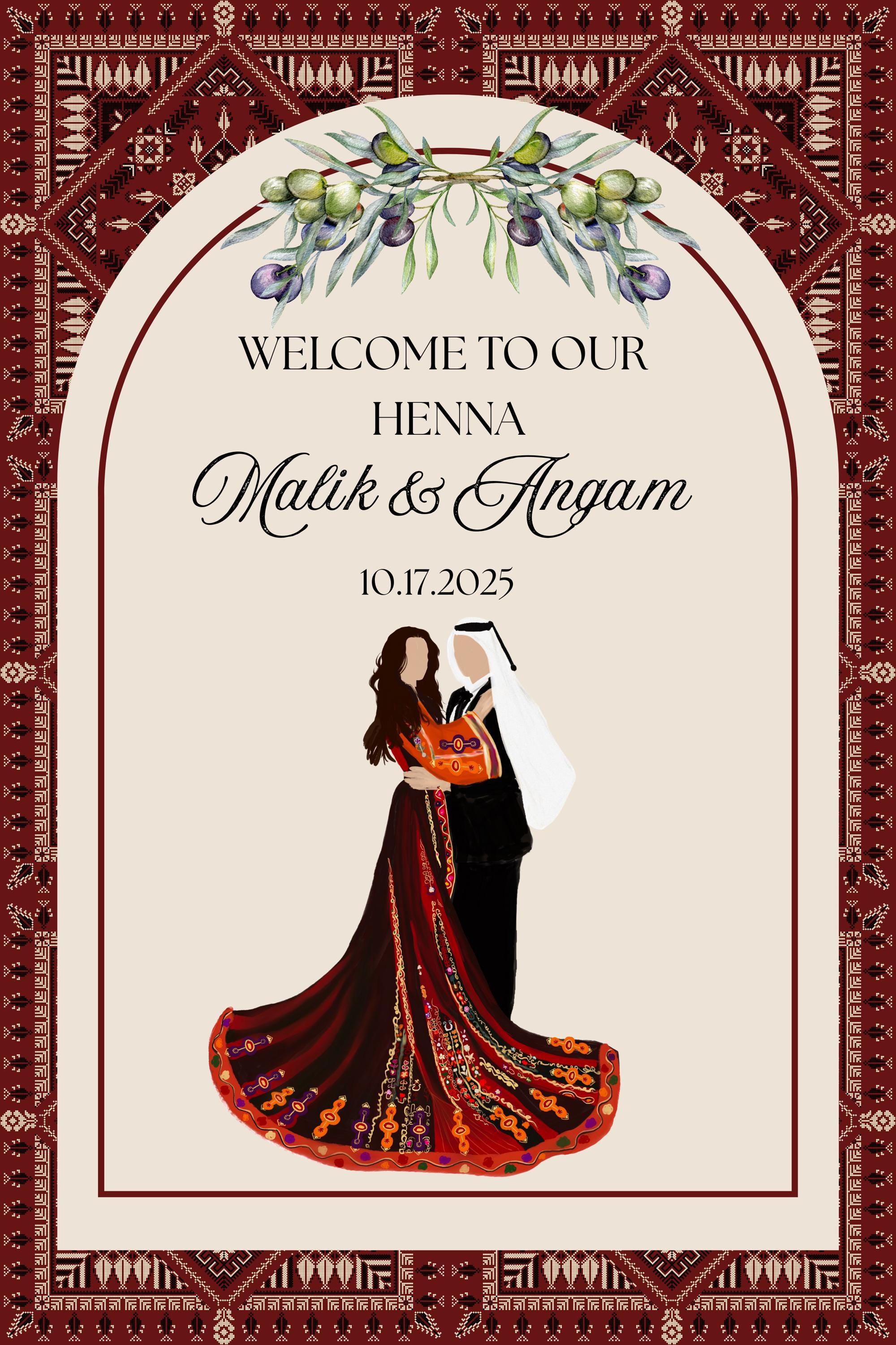 Henna Party Welcome/entry Sign Template — Download + Edit! - Etsy