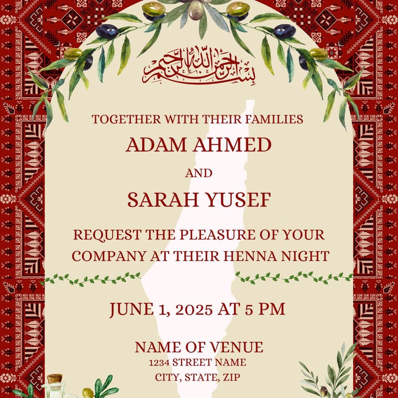 Custom Henna Invitation - Etsy UK