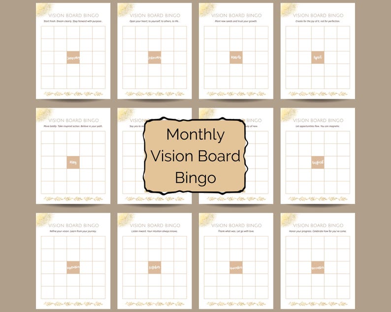 Editable Vision Board Bingo Kit 2026 | New Year Resolution | Vision ...