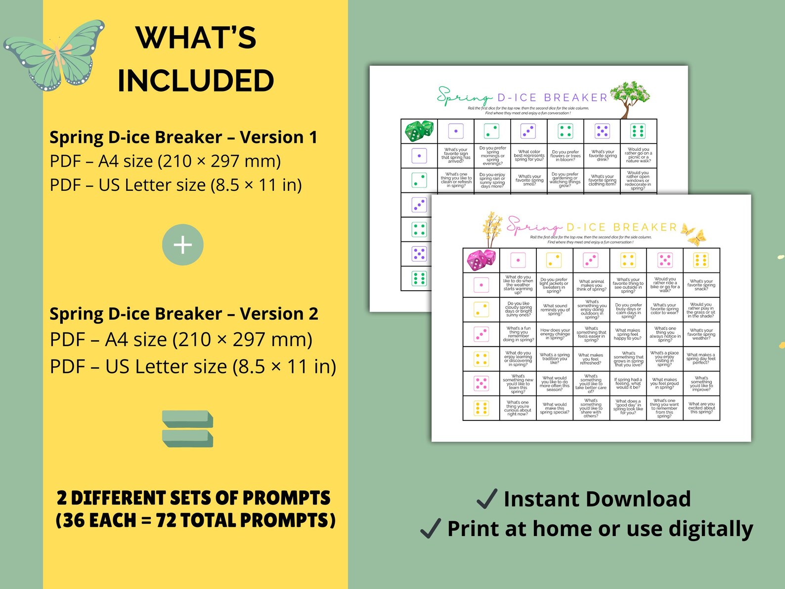 Spring Ice Breaker Game Printable | Spring D-ICE Game | Team Building ...