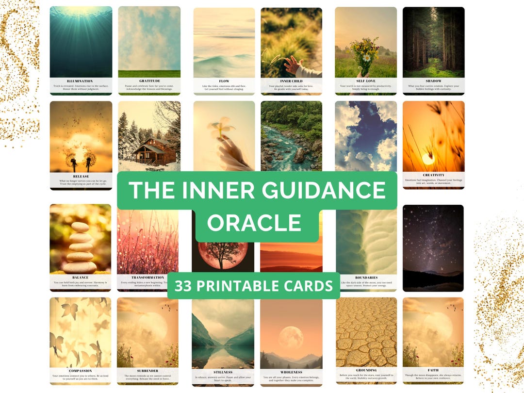 Printable Oracle Deck | 33 Oracle Cards | Intuitive Divination Deck ...