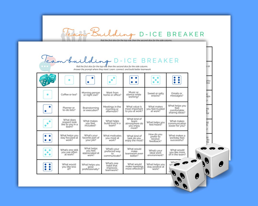 Team Building Ice Breaker Game Printable | Dice Game | Get to Know Your ...