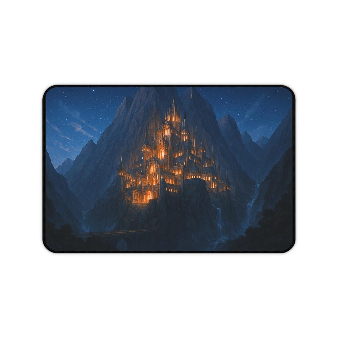 Fantasy Castle Desk Mat: Twilight Mountain Scene, Non-slip Neoprene - Etsy