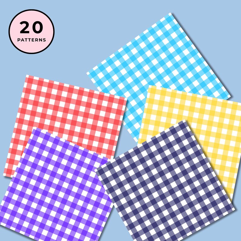 Gingham Neon Rainbow Digital Paper Pattern seamless Plaid Patterns ...