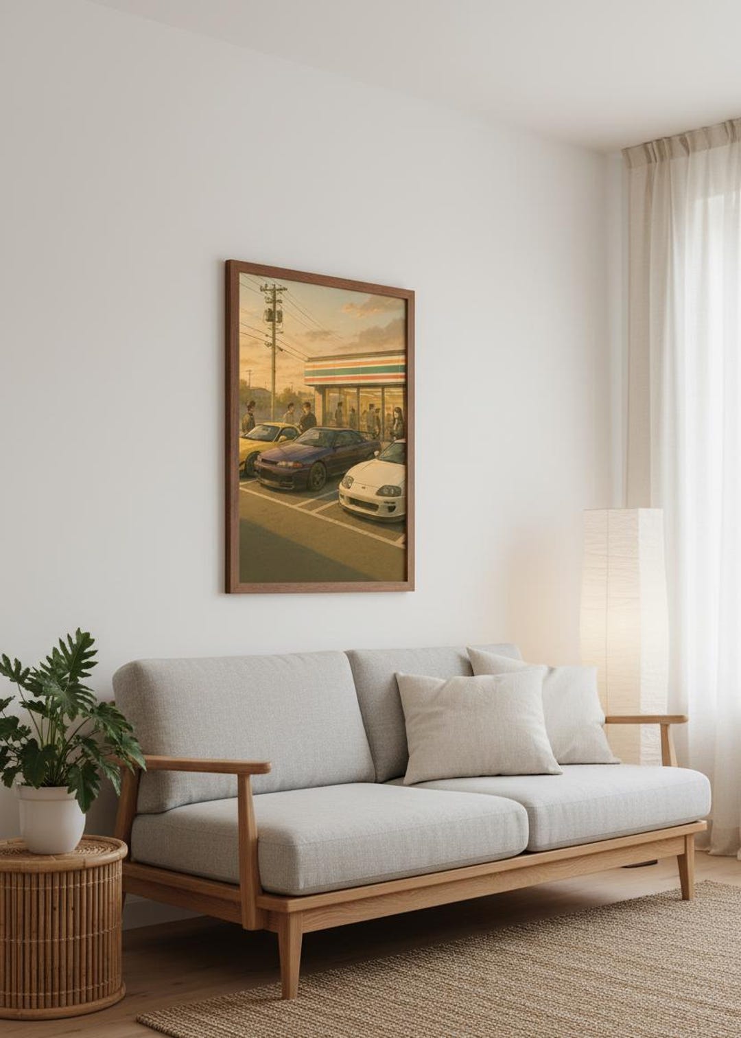 JDM Car Wall Art Poster – Retro Anime Street Scene Print – Japanese Car ...