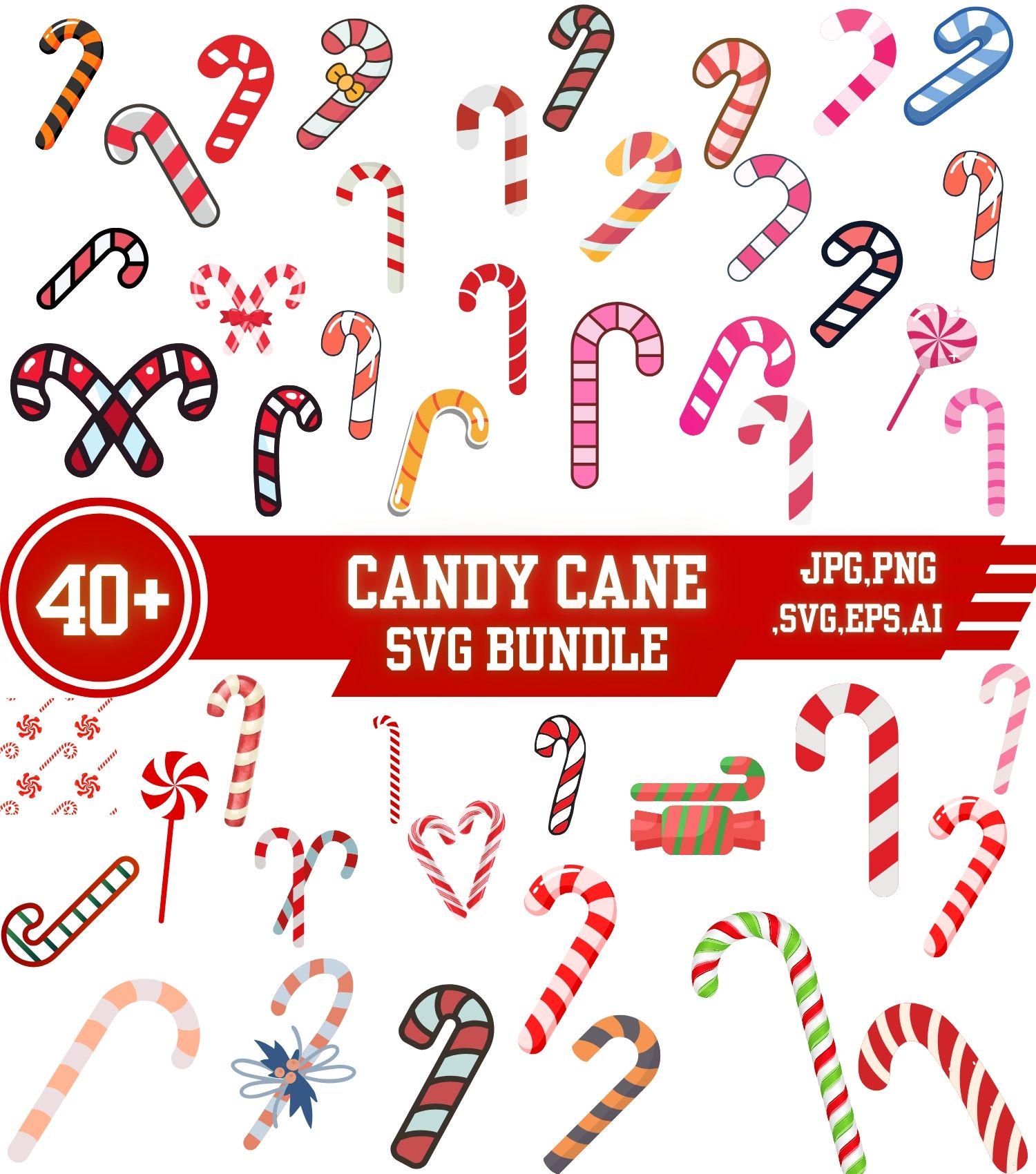 Candy Cane SVG Clipart: Holiday Peppermint Designs (digital Download ...