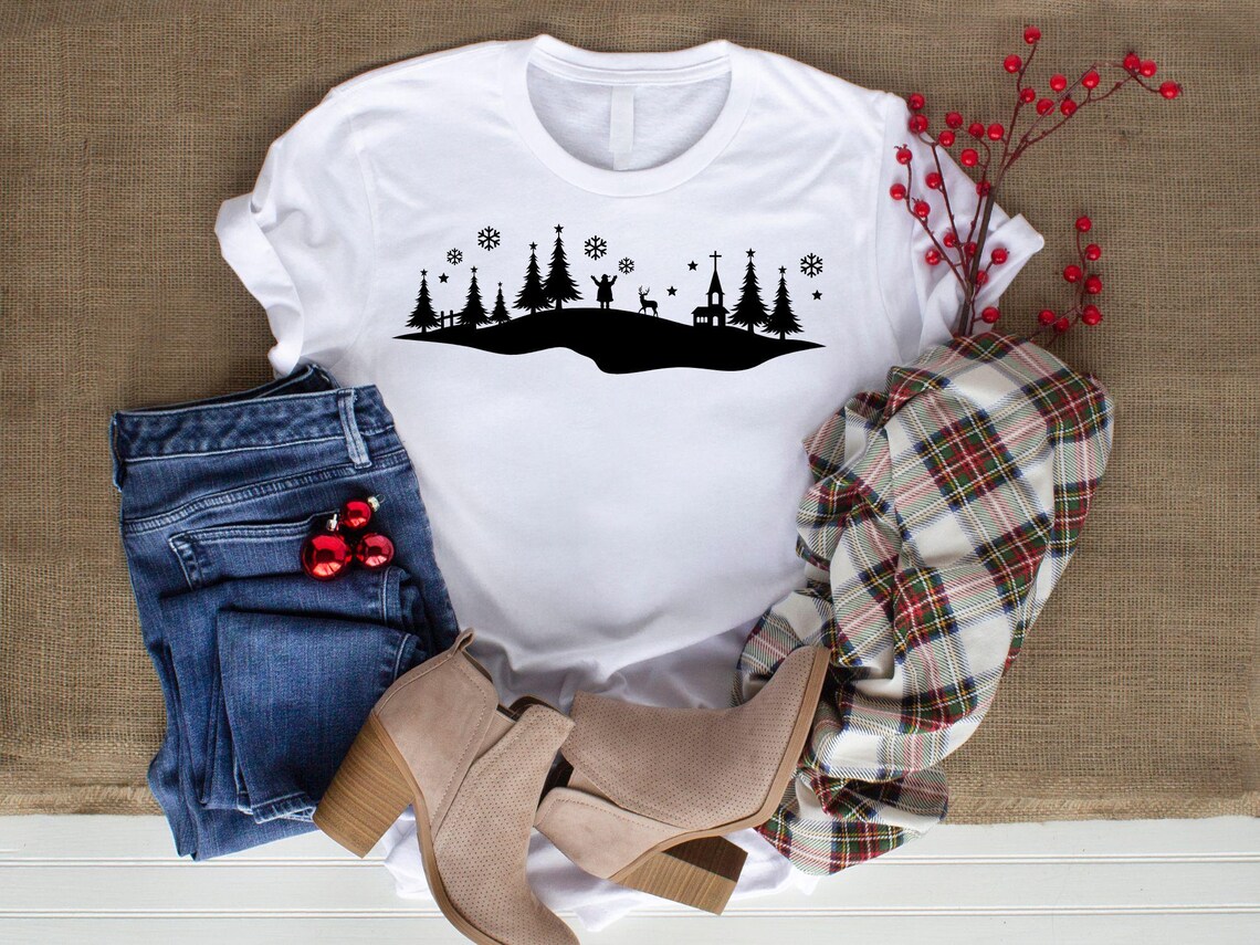 Christmas Scene SVG: Santa, Reindeer, Pine Tree (digital Download) - Etsy