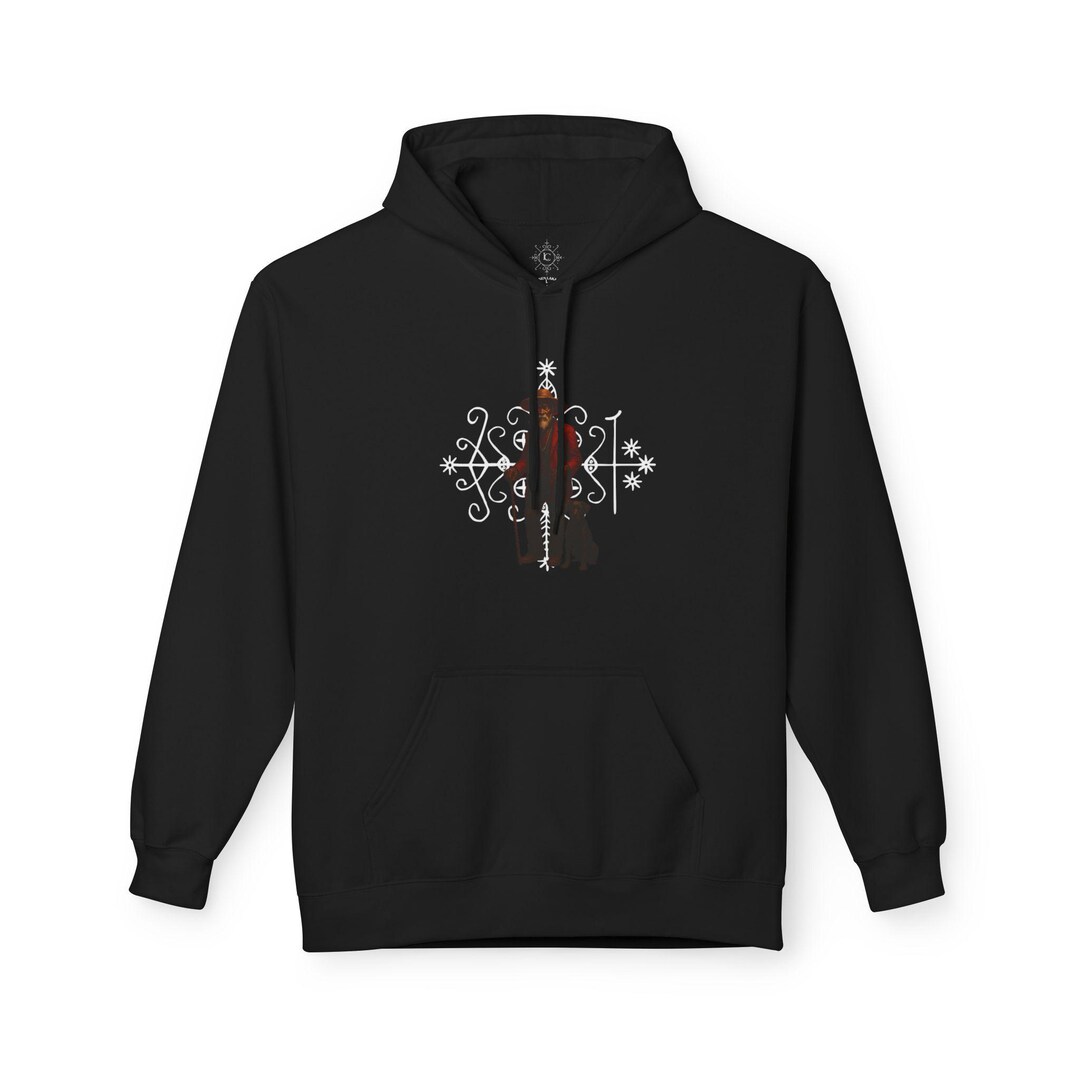 Papa Legba Veve Hoodie | Voodoo Loa Symbol, Spiritual Hooded Sweatshirt ...