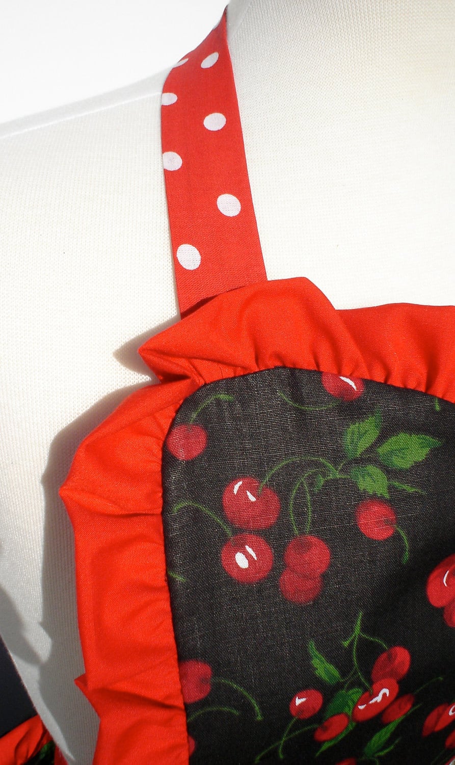 Retro Apron Vintage Inspired Cherry Apron Free Shipping | Etsy