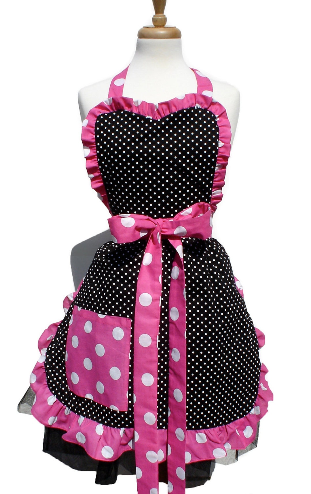 Retro Vintage Inspired Polka Dots Pinup 1950s Apron FREE SHIPPING - Etsy