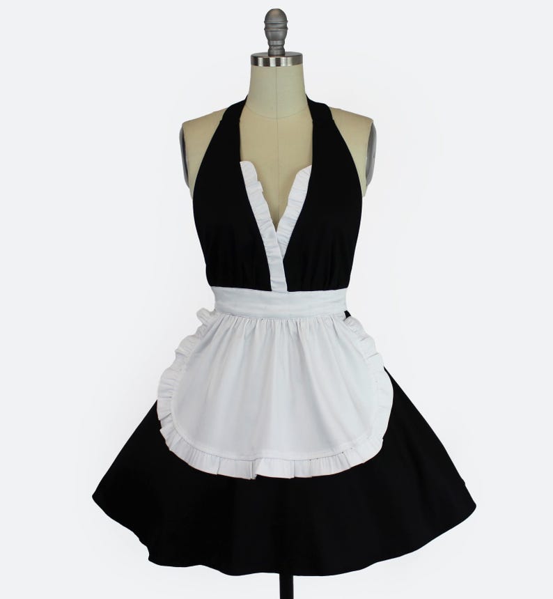 Black and White Sweet French Maid Hostess Vintage Inspired Retro Gift ...