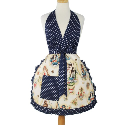 Retro Vintage Inspired Polka Dots Pinup 1950s Apron FREE - Etsy