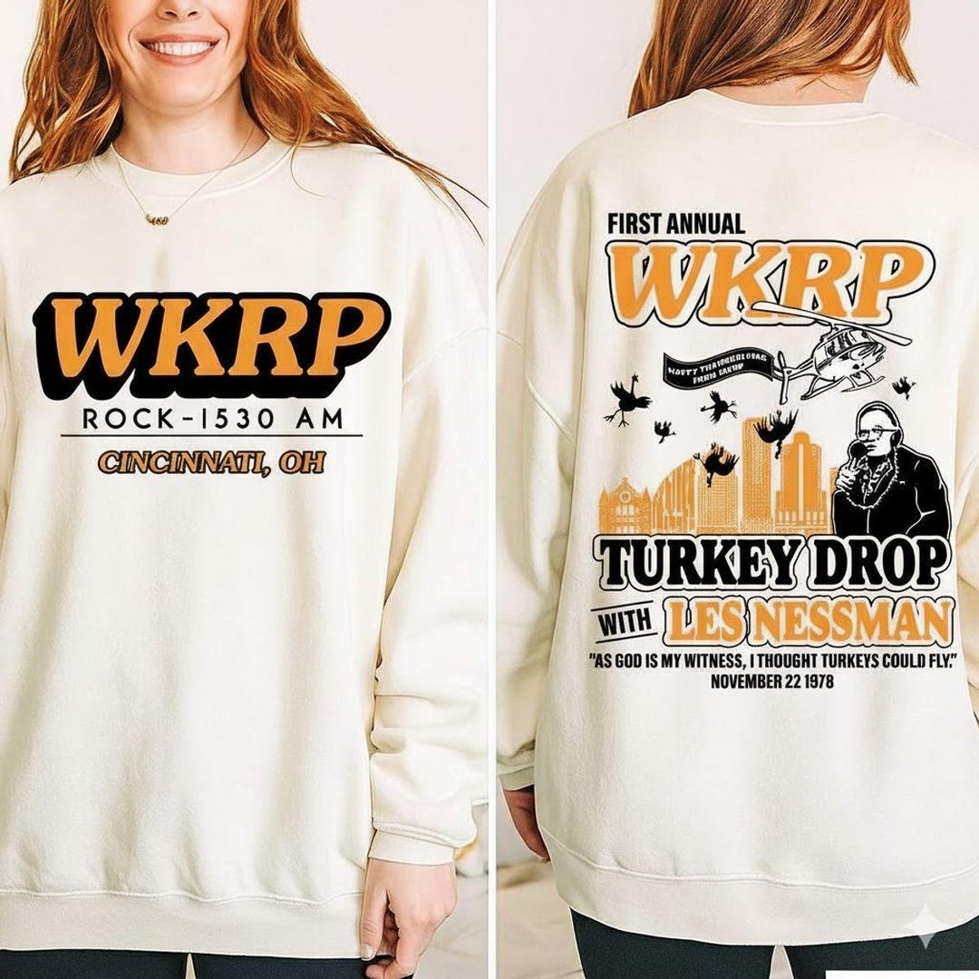 WKRP Turkey Drop T-shirt | Les Nessman “as God is My Witness” Vintage ...