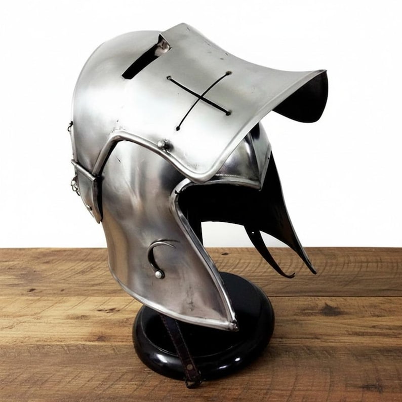 Handcrafted Visored Barbute Helmet – Open Face Medieval Armor - Etsy