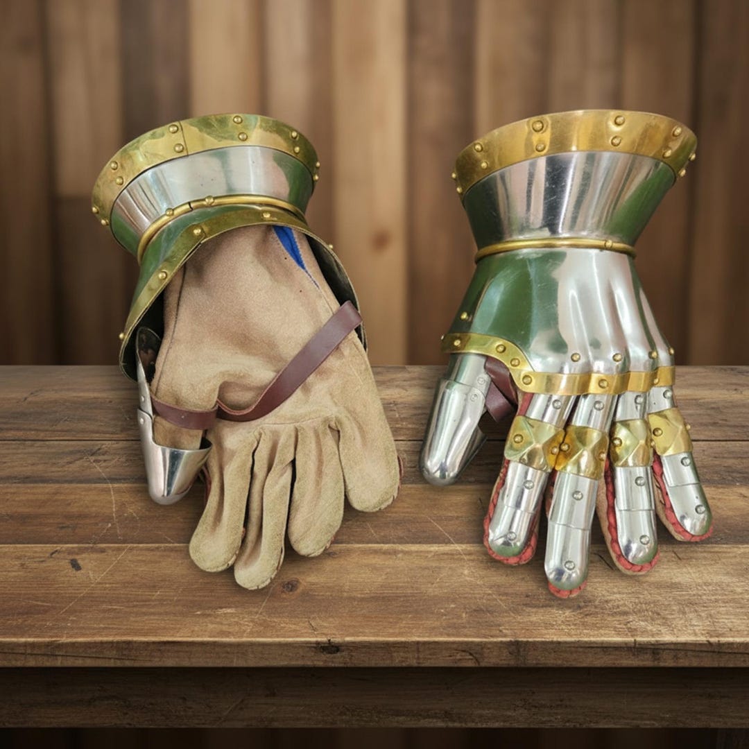 Medieval Iron Gauntlets – Viking Armor Gloves, 16G Steel & Leather - Etsy