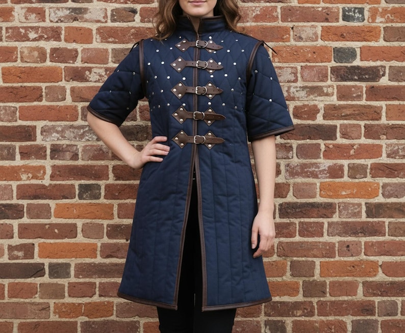 Medieval Gambeson, Padded Armor Coat, Viking Gambeson, Full Length With ...