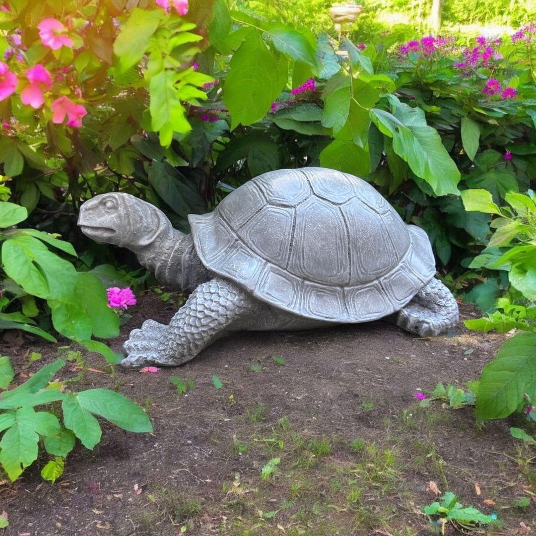 Concrete Turtle Statue – Garden Ornament or Outdoor Yard Décor - Etsy