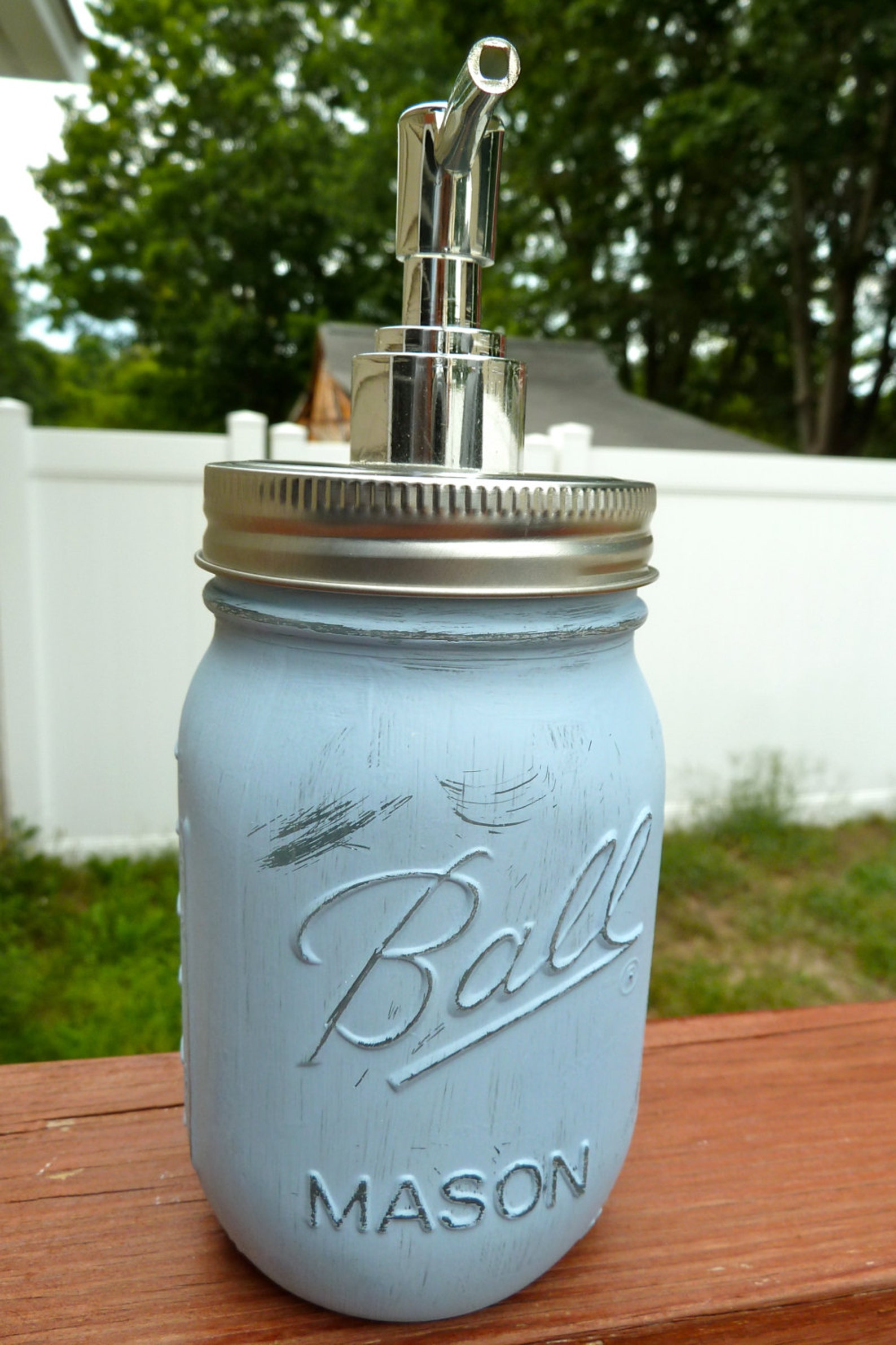Mason Jar Soap Dispenser, Rustic Soap Dispenser, Distressed Mason Jar ...