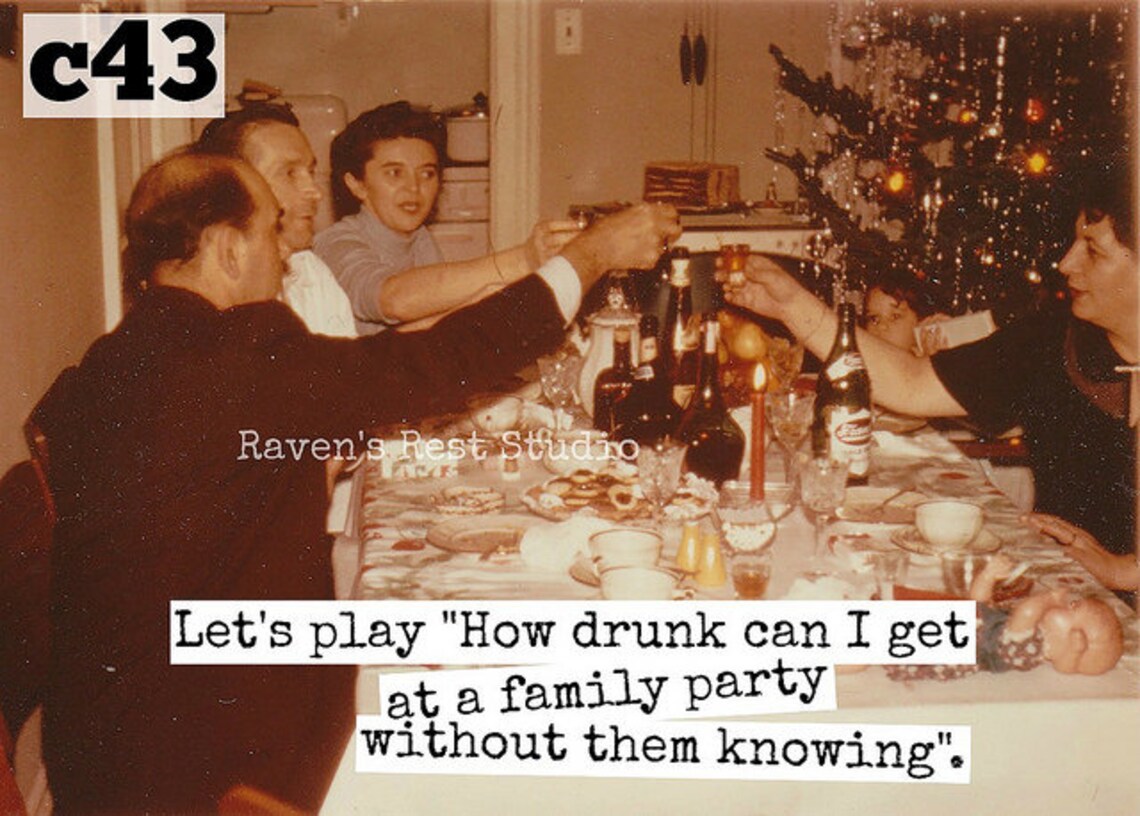 Funny Christmas Card / Let's Play "how Drunk Can I Get at A Family ...