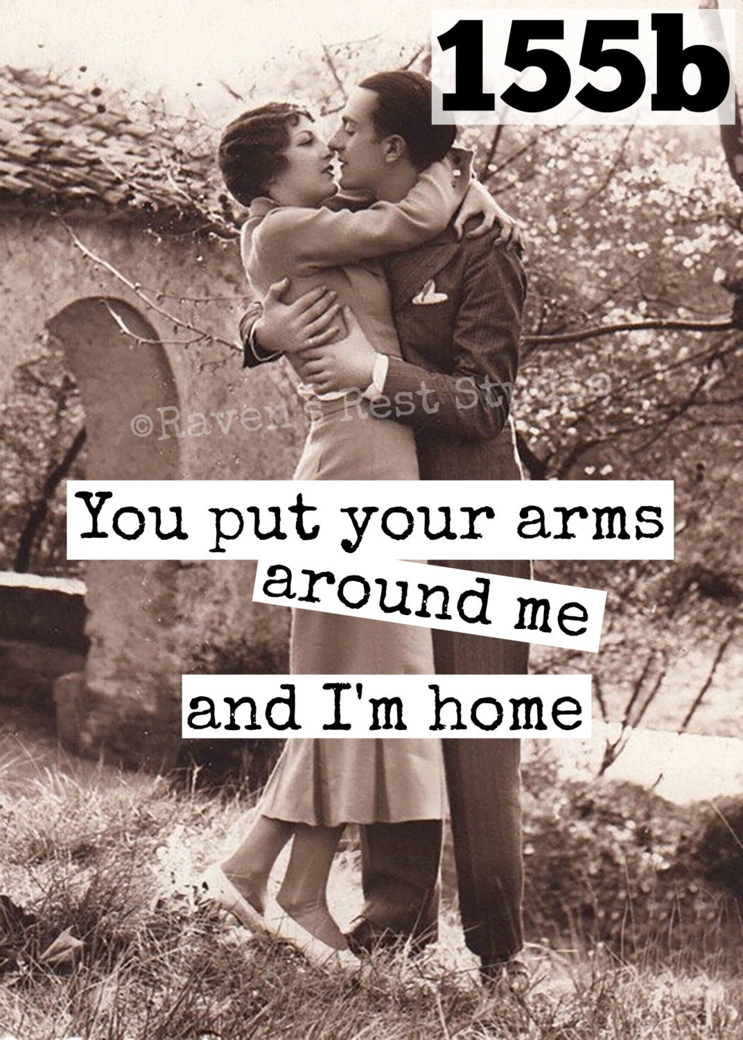 Card 155b. Love Card. You Put Your Arms Around Me And I'm | Etsy