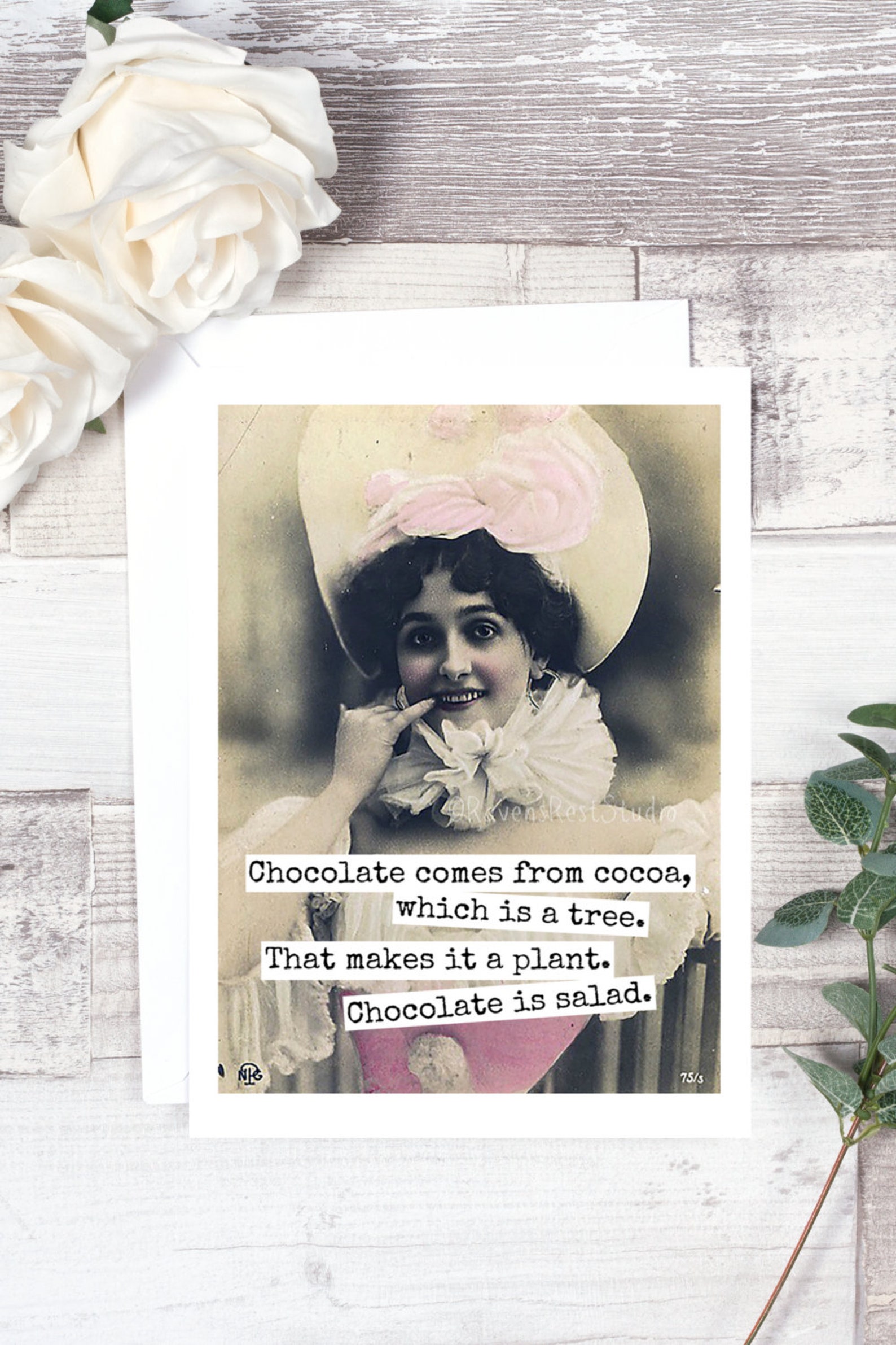 Card 265b. Funny Greeting Card. Chocolate Comes From Cocoa | Etsy