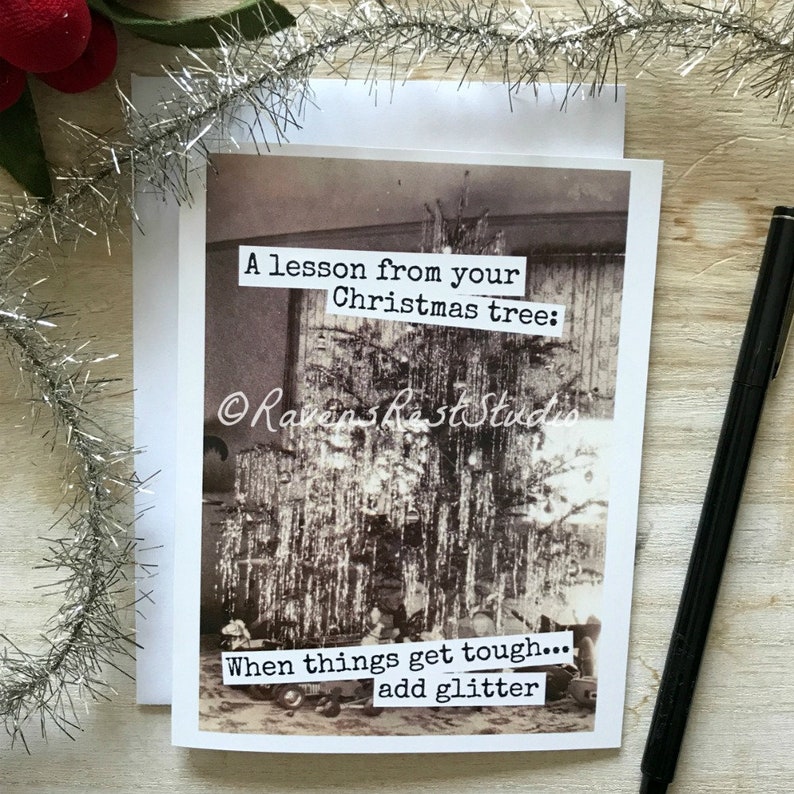 Vintage Christmas Card / A Lesson From Your Christmas Tree: | Etsy