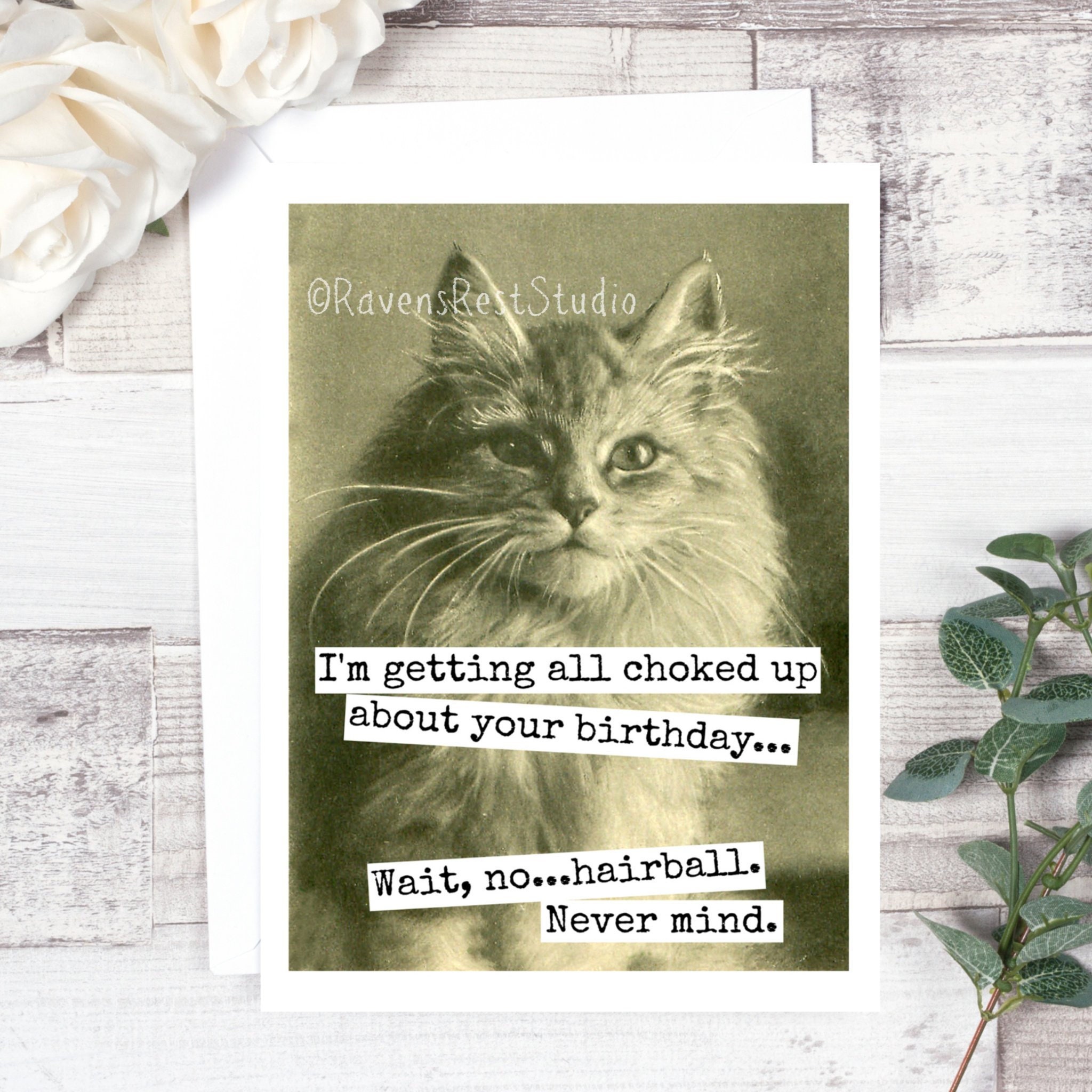 Vintage Cat Birthday Card