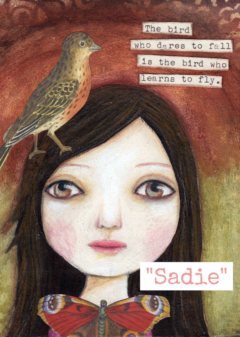 Greeting Card. sadie. Art Card. Notecard. Mixed - Etsy