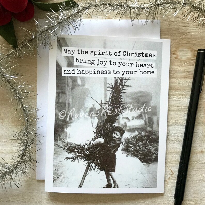 Vintage Christmas Card C22 May the Spirit of Christmas - Etsy