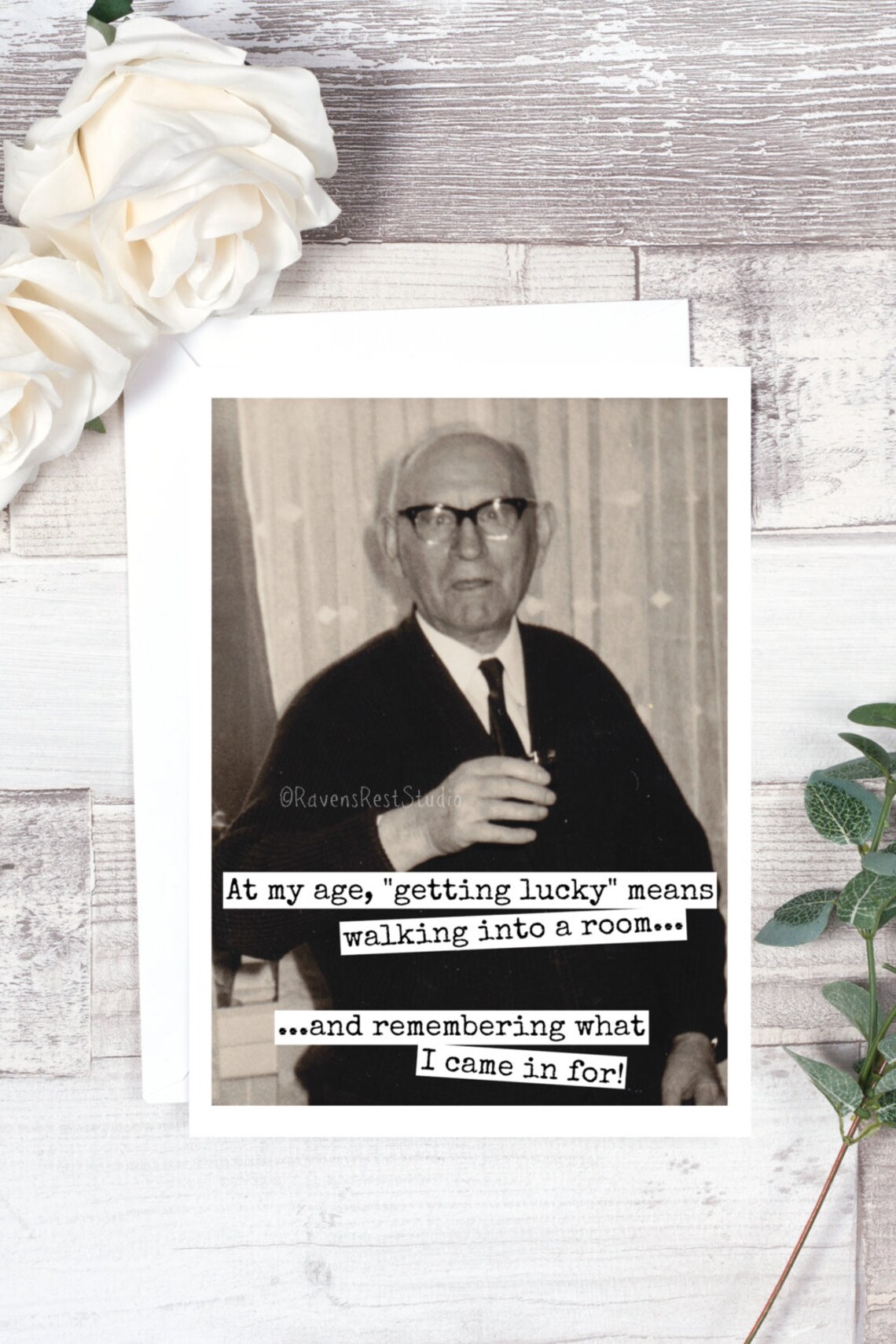 Card #449. Funny Birthday Card. at My Age, "getting Lucky" Means ...