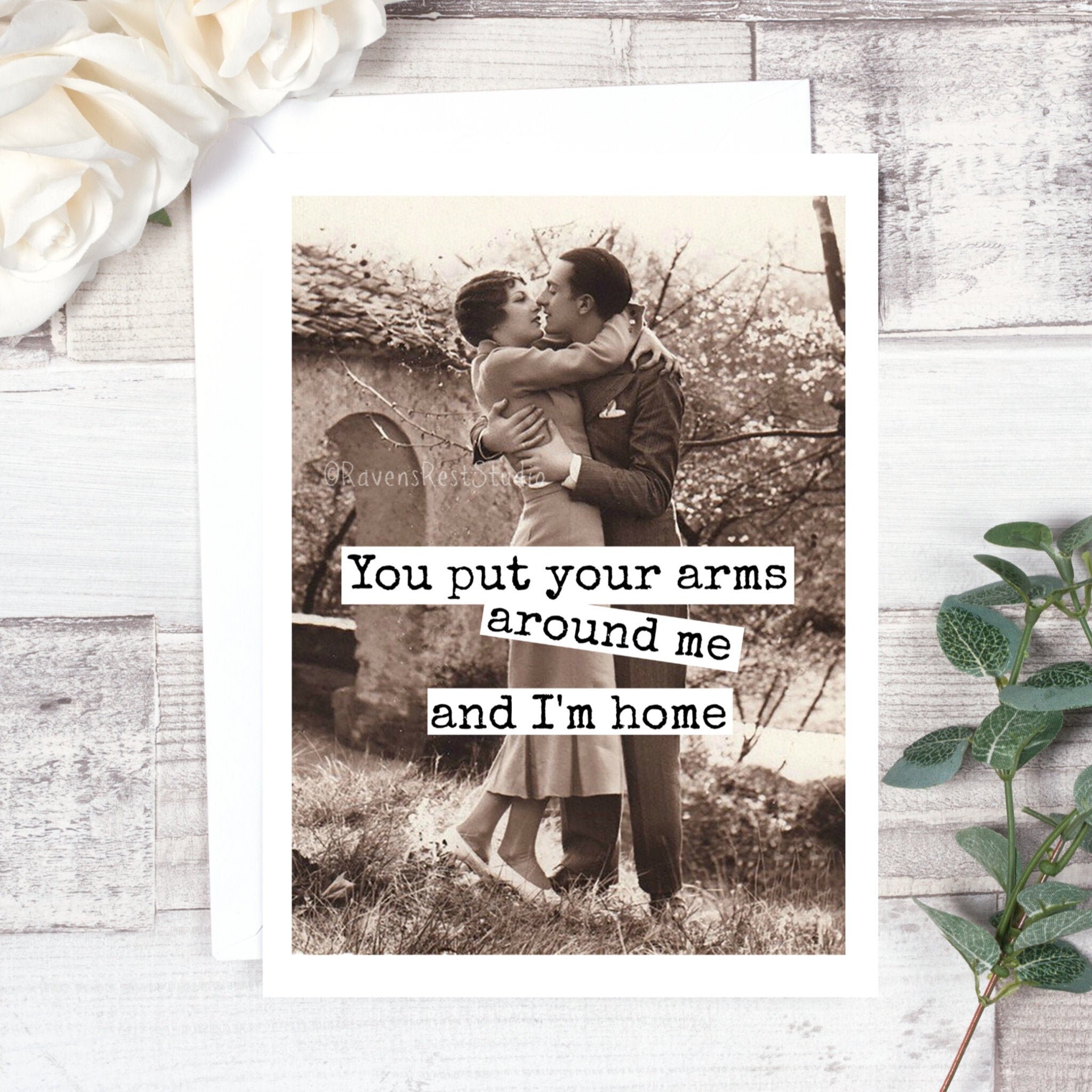 Card 155b. Love Card. You Put Your Arms Around Me and I'm - Etsy Australia