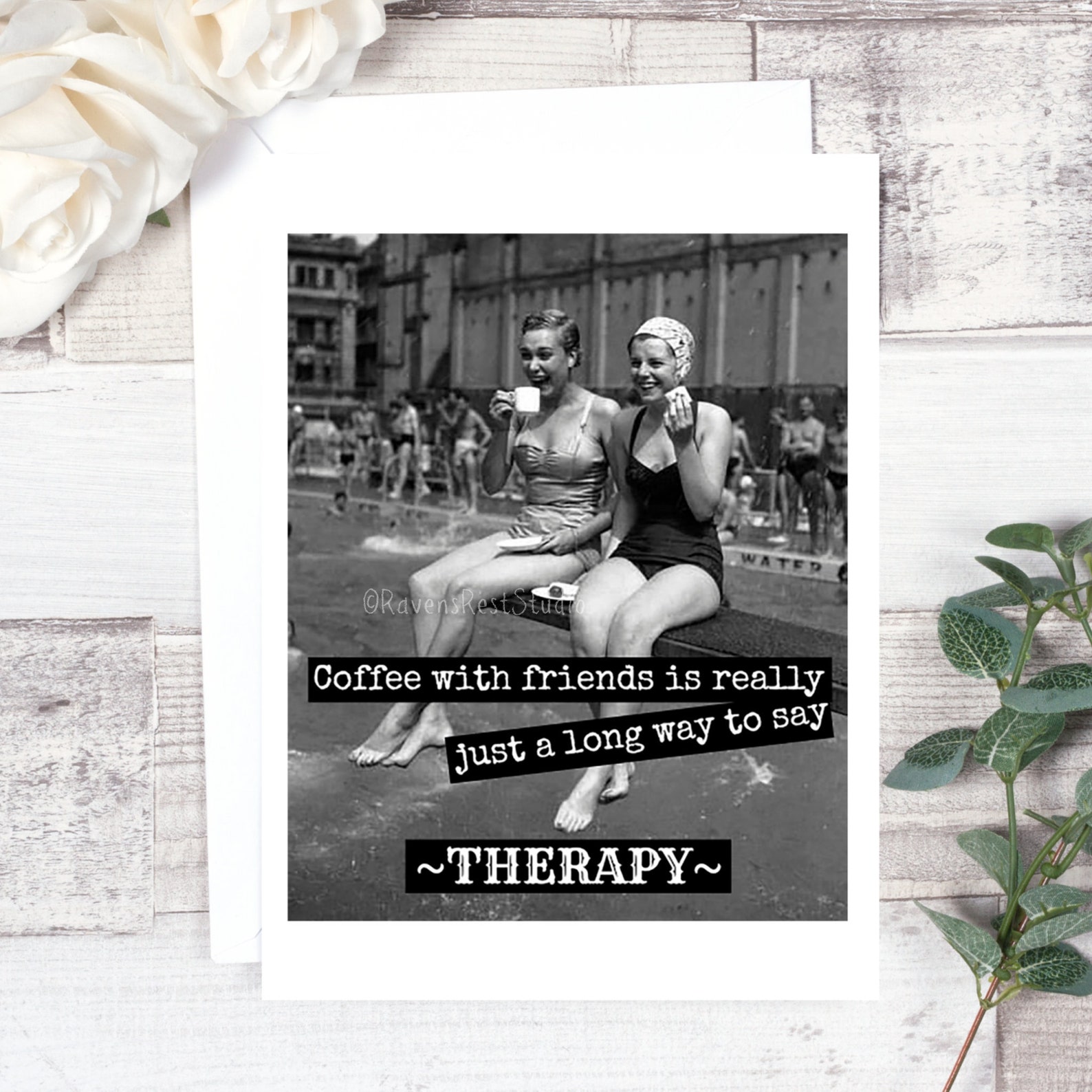 Card 182. Friendship Card. Coffee With Friends Is Really Just | Etsy