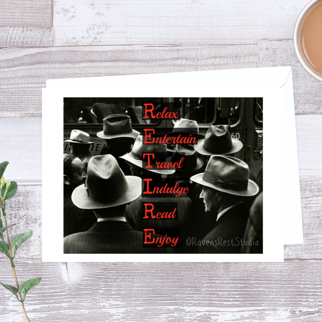 Card #179. Retirement Card. Relax. Entertain. Travel. Indulge. Read ...