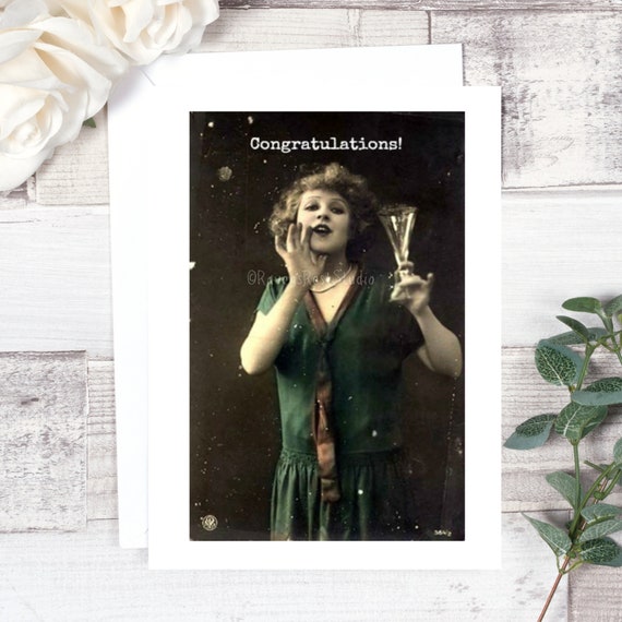 Card 156. Congratulations Card. Congratulations Champagne | Etsy