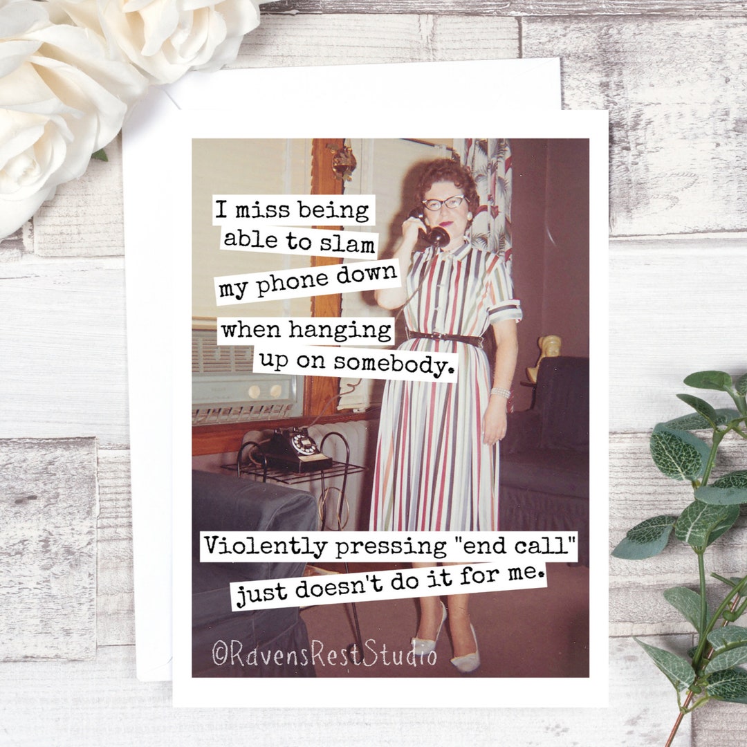 Funny Greeting Card. Card for Her. Vintage Phone Telephone. Vintage ...