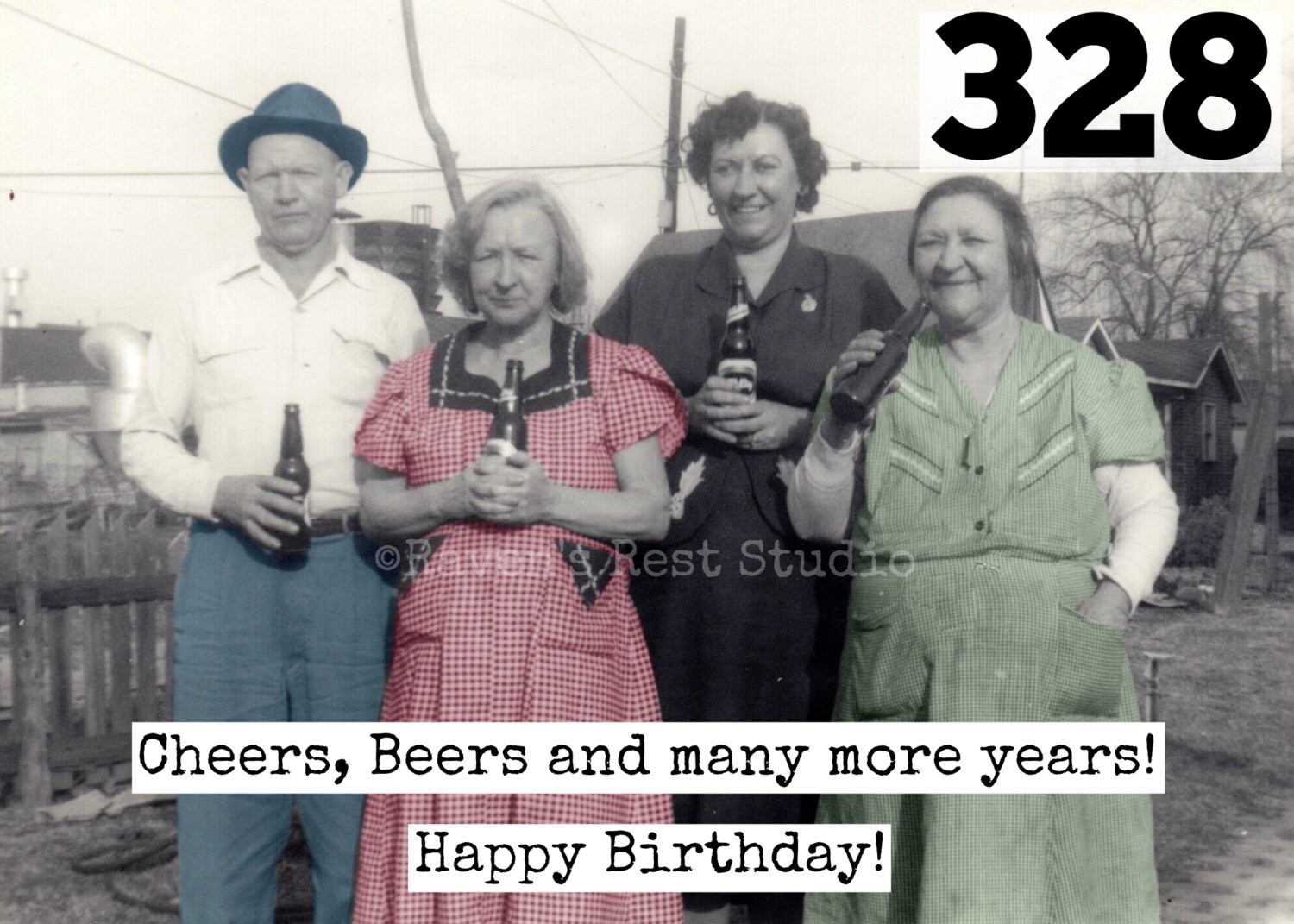 Card 328. Funny Birthday Card. Cheers Beers And Many More | Etsy
