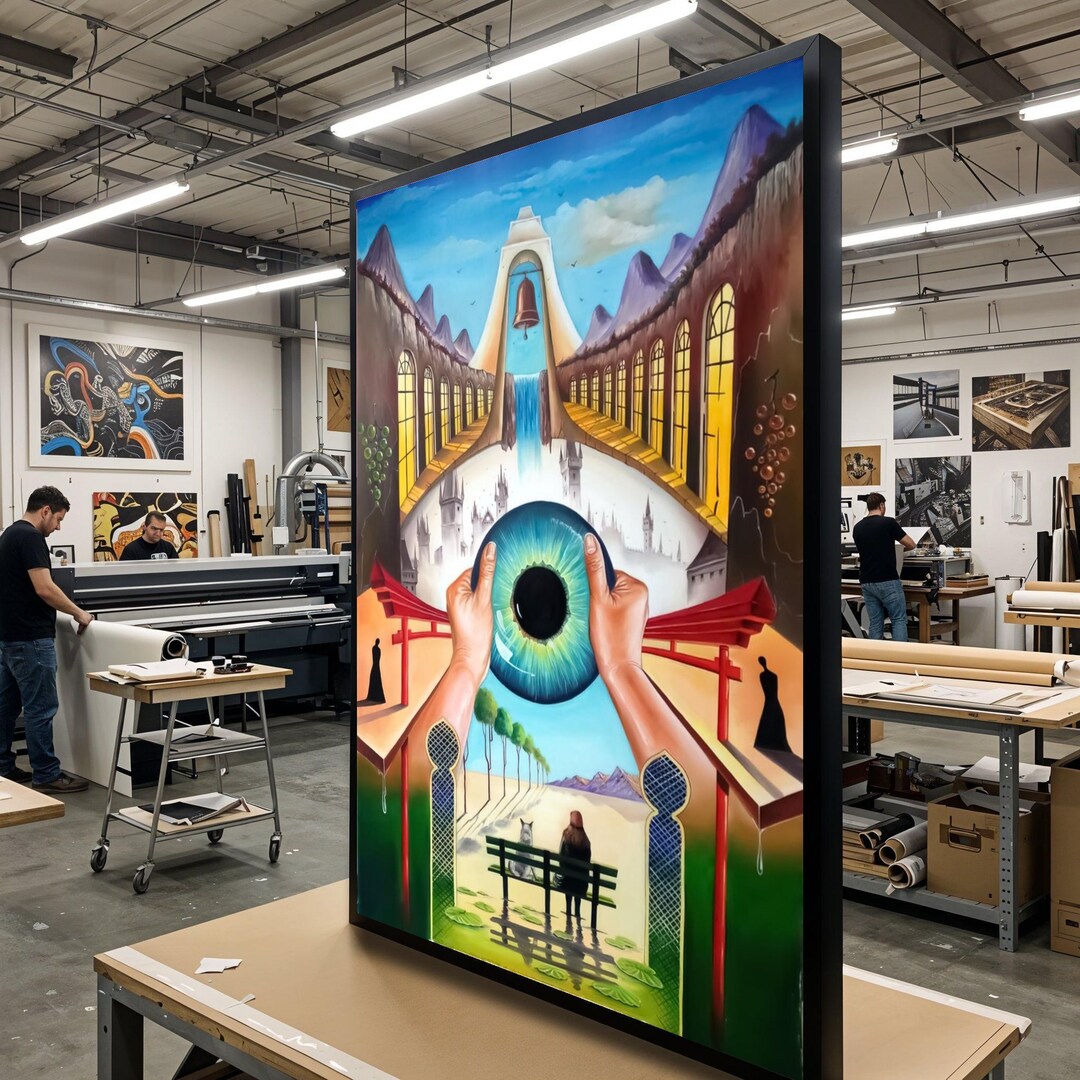 Surreal Visionary Eye, Fantasy Dreamscape Canvas, Mystical Art Print ...